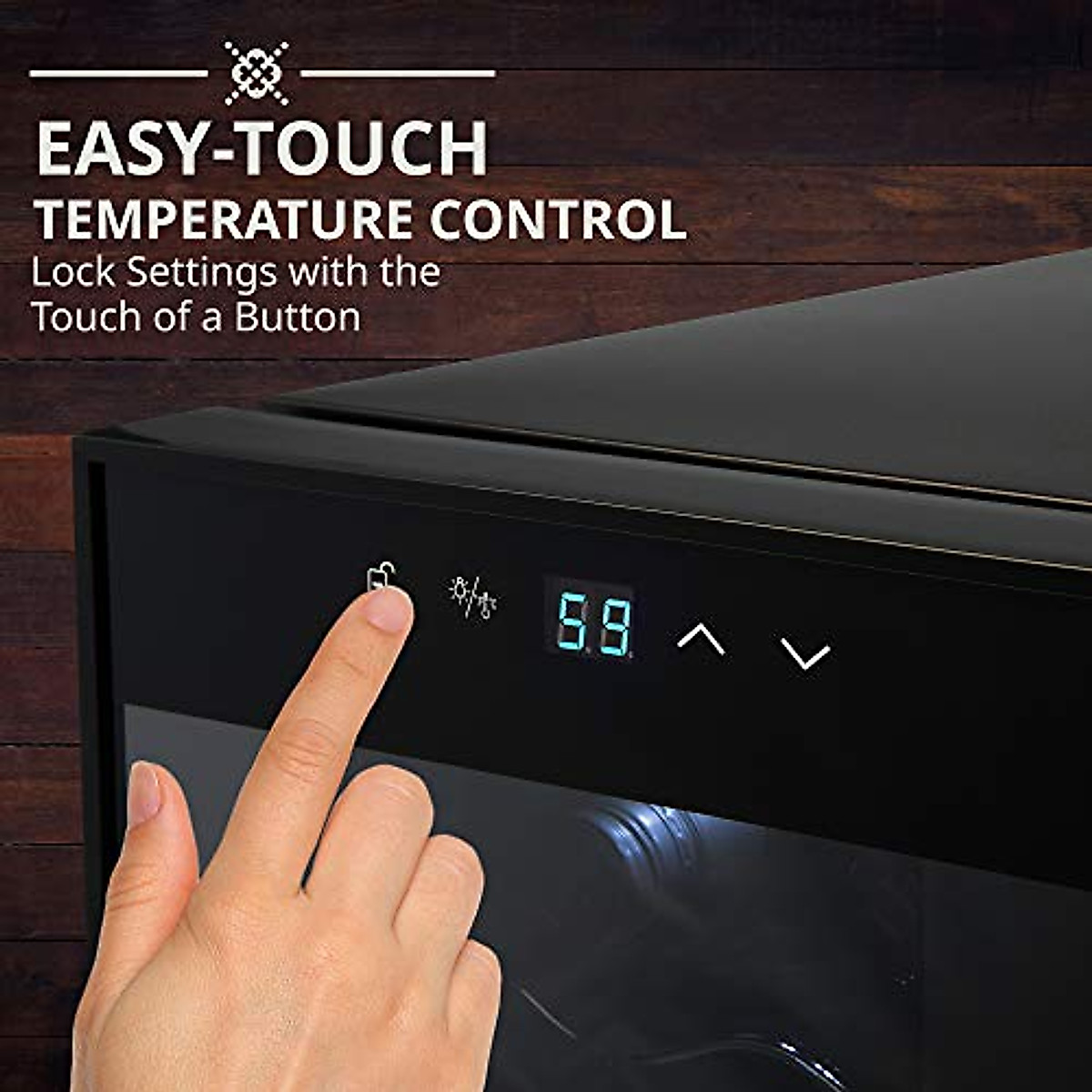 Ivation 12 Bottle Compressor Wine Cooler Refrigerator w/Lock | Large Freestanding Wine Cellar For Red, White, Champagne or Sparkling Wine | 41f-64f Digital Temperature Control Fridge Glass Door Black