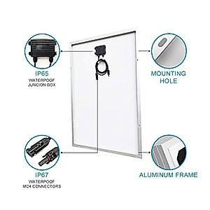 120 Watt Monocrystalline 12V Solar Panel High Efficiency Mono Module RV Marine Boat Off Grid (1pc(120W))