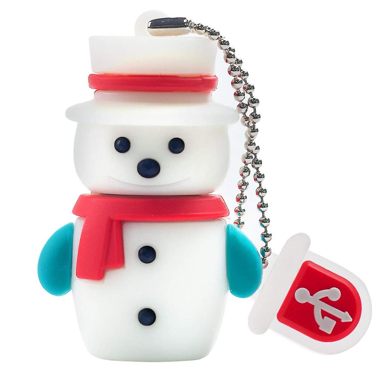 BorlterClamp 32GB USB Flash Drive Cute Snowman Model Memory Stick New Year Gifts for Students and Children