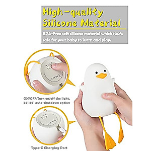 Ammonite Nursery Night Light, Cute Silicone Duck Lamp for Kids, Soft Silicone Kids Nursery Nightlight USB LED Touch Lamp Kids Bedroom Decor as Xmas Birthday Gifts for Boys Girls
