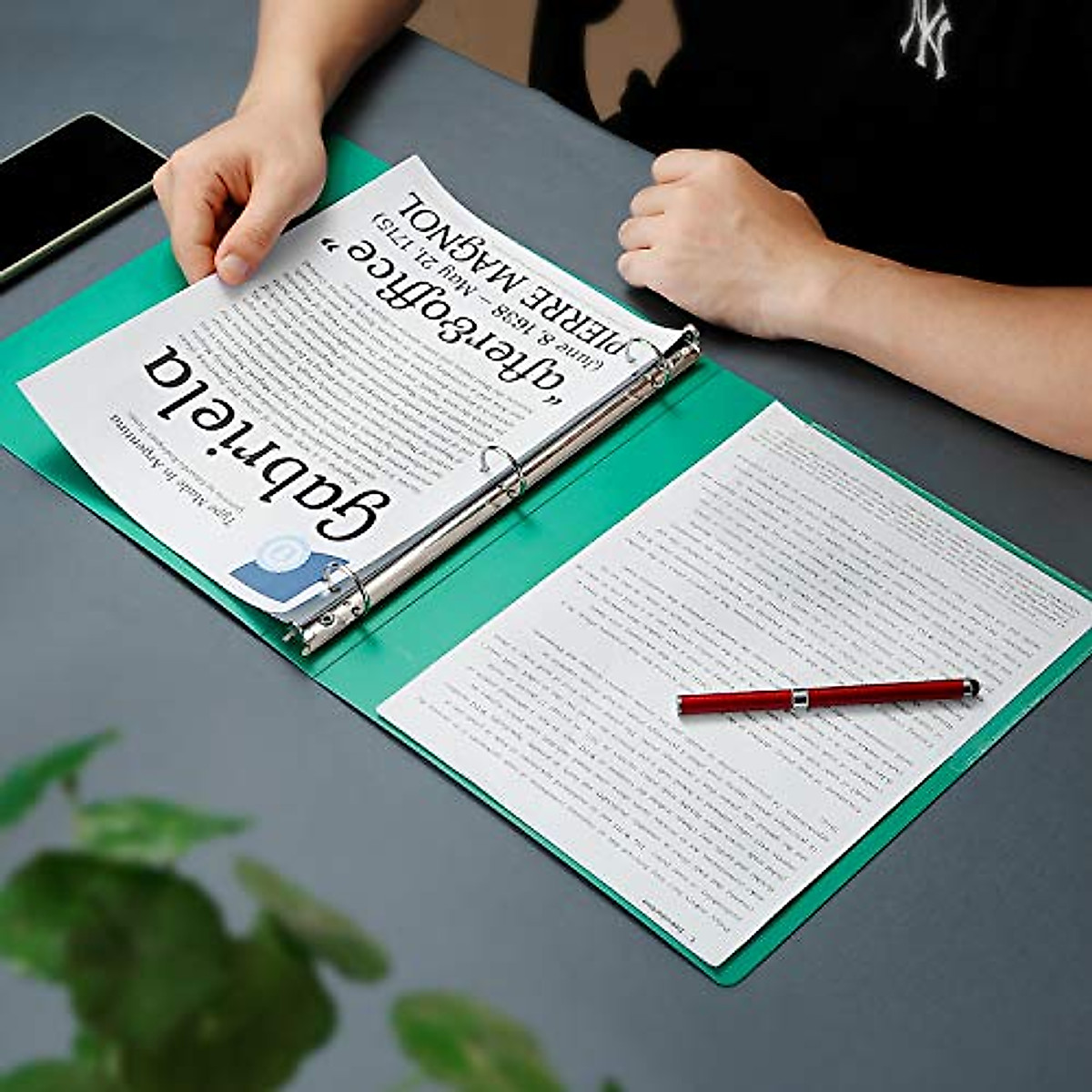 3 Ring Binder, HYUNLAI 3 Ring Binder 1 Inch, 1 Inch Binder Holds 8.5"11" Paper, Round Ring Binder Suitable for School, Home and Office(6 Pack)