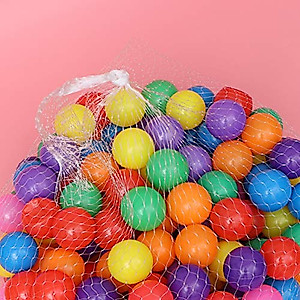 LIOOBO 200 Pcs Crush Proof Plastic Ball Colorful Ocean Ball Pool Play Balls for Baby Kids Toddlers (Macaron Mixed Color Mesh Bag Packing)