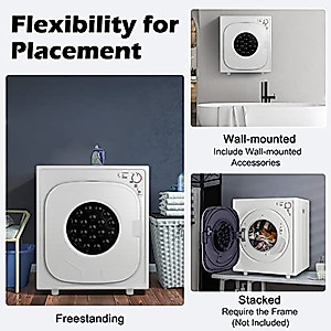 COSTWAY Portable Dryer, Stainless Steel Clothes Dryer with Touch Panel, 2 Modes, 4 Drying Programs and Adjustable Exhaust Vent, 13.2 LBS Front Load Tumble Laundry Dryer for Apartment, Dorm and Home, 1500W, White