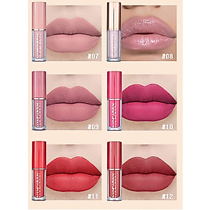 Petansy 12 Colors Matte Lipstick Set Liquid Lipstick Kit Long Lasting Waterproof Lip Gloss Set with Gift Box