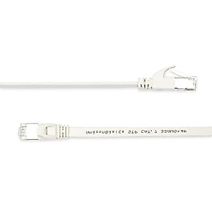 Amazon Basics RJ45 Cat 7 Ethernet Patch Cable, Flat, 600MHz, Snagless, Includes 25 Nails For Printer, 100 Foot, White