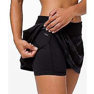 Lululemon Athletica Pace Rival MR Skirt (Heritage 365 Camo Deep Coal Multi/Black, Size 14)