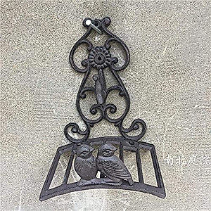 Small Garden cast Iron Water Pipe Rack Bird Faucet Wrought Iron Water Pipe Bracket Garden Drain Pipe Shelf Gardening-Duck (Color : C)