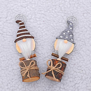 FOMIYES Christmas Decor 6pcs Christmas Gnomes Photo Holders, Christmas Table Number Place Holders, Wooden Base Name Cards Stands, Notepads Stand for Christmas Party Favors Wood Decor