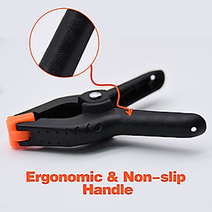 30 Pack Spring Clamps, 3.5 Inch Professional Plastic Spring Clamps, Heavy Duty Plastic Clamps for Crafts and Woodworking, Backdrop Clips Clamps for Backdrop Stand, Photography (30 Pack)