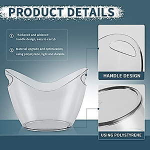 Ice Bucket Parties Wine Bucket Plastic Clear Acrylic For 8 Liter Plastic Tub Perfect for 5 Champagne, Wine or Beer Bottles(1 Pieces,8 Liter)