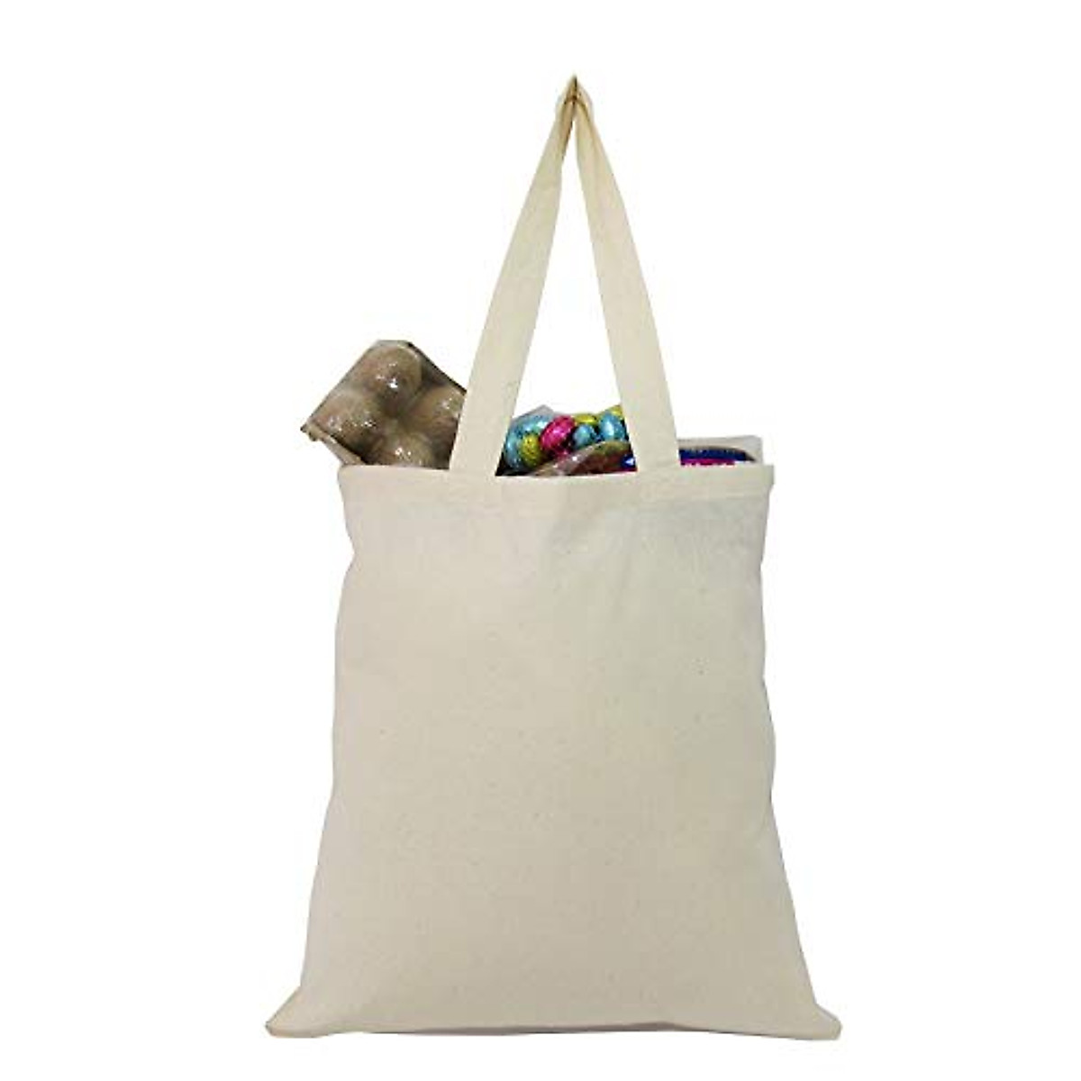 12 Pack Canvas Tote Bags Bulk Plain Fabric for Crafts, DIY, Vinyl, Shopping, Groceries (Natural Color, 15x16)