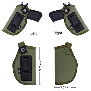 POYOLEE Gun Holster for Women Concealed Carry Holster for Pistols Universal IWB Holster Fits Glock 19 26 43 Springfie XD XDS S&W M&P Shield 9mm Ruge LC9 & All Similar Handguns