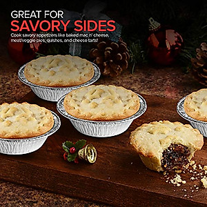 Stock Your Home 4 Inch Mini Aluminum Foil Pie Pans (50 Count) Disposable Mini Pie Pans, Small Pie Tin for Baking Tiny Treats, Durable Individual Pie Pans for Fruit Tarts, Quiche, Mince Pie Tin
