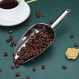 Ice Scoop, Fashion Ice Cream Scoop, Premium Stainless Steel Cookie Scoop, Dog Food Scoop, Sturdy Flour Scoop, Utility Candy Scoop, Dishwasher Safe (Silver/8oz/9 Inch)