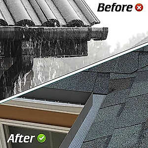 Daisypower 12 Pack Gutter Valley Splash Guards,Rainwater Roof Rain Diverter Downspout Gutter Guards for House Shingle Straight Roofs Corner,10 Inch Each