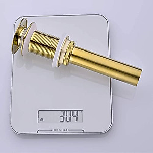 RANDOM Brushed Gold Sink Drain Without Overflow Bathroom Pop Up Drain Faucet Assembly Stopper Vessel Vanity Sink. (Brushed Gold).