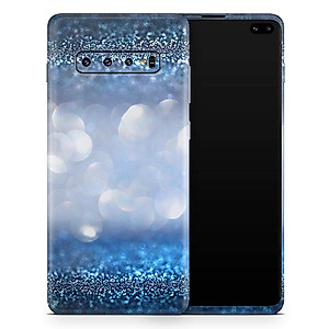 DesignSkinz Royal Blue and Silver Glowing Orbs of Light Protective Vinyl Decal Wrap Skin Cover Compatible with The Samsung Galaxy S20 (Screen Trim & Back Glass Skin)