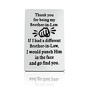 Brother in Law Gift Engraved Wallet Card Gift for Bonus Brother Wedding Gift from Sister in Law Appreciation Gift Metal Card Gift Stepbrother Adopted Brother Valentines Christmas Birthday Gift
