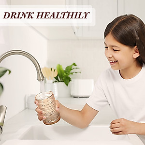 meekoo 16 Count Hobnail Drinking Glasses Beaded Amber Drinking Glasses 14 oz 12 oz Vintage Glassware Set Embossed Water Glasses Raindrop Glass Cups Set Tumbler for Whiskey Juice Cocktail Wine Beer