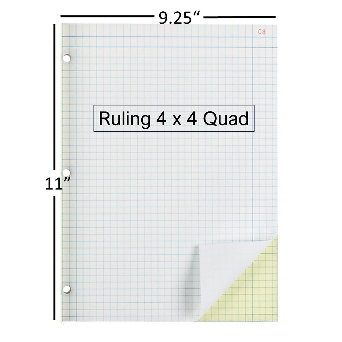 National Laboratory Notebook, 4 x 4 Quad Ruled, Brown, Cover, 11" x 9.25", 100 Numbered Sets (43649)