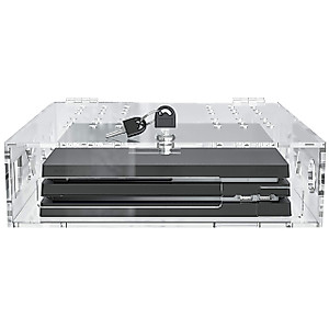 Skywin Acrylic Lock Box for PS4 Game Console - Secure and Protect Public Gaming Consoles - Compatible with Playstation, PS4 Slim, PS4 Pro