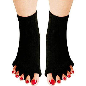 AIBEARTY 1 Pair Yoga Sport Gym Five Toe Separator Socks Foot Alignment Pain Massage Socks,Prevent Foot Cramps