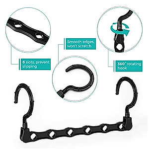 HOUSE DAY Space Saving Hangers for Clothes 10 Pack, Black Magic Hangers Multi Hangers Organizer, Closet Organizers and Storage System Closet Space Saver Hangers, Collapsible Hangers for Clothes