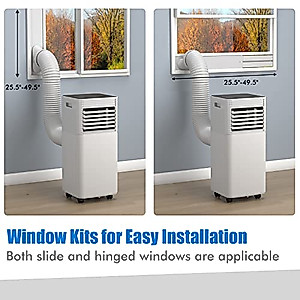 GOFLAME Portable Air Conditioner, 8000 BTU Powerful AC Unit with Remote Control and 4 Universal Casters, 3-IN-1 Air Cooler & Dehumidifier & Fan with 24H Timer for Living Room, Bedroom, Office, Black