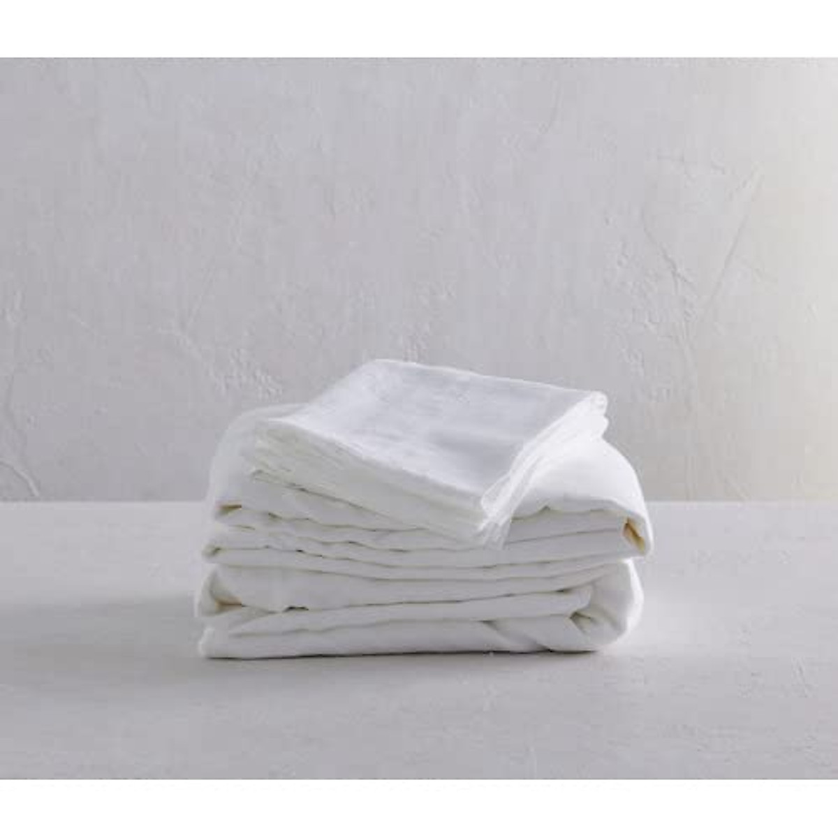 RUMIKAFeb 100% Linen 1PC Fitted Sheet 15 Inch Deep Pocket Mattress Cover Super Soft and Luxury Feel Linen Sheet Set Size - Twin , Color - Snow