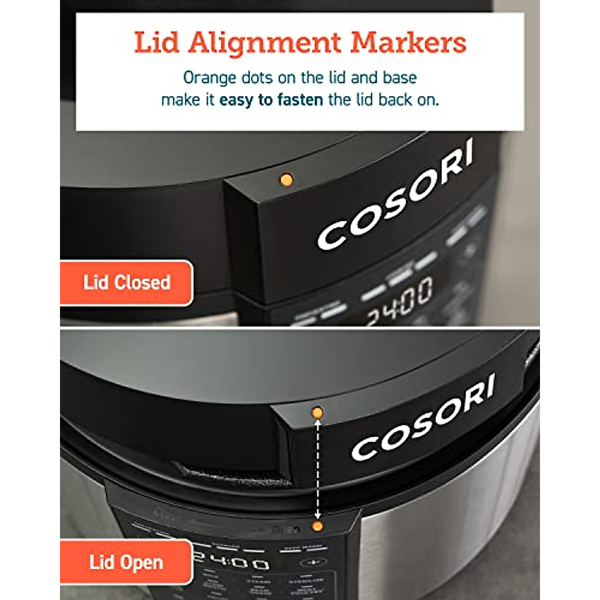 COSORI Electric Pressure Cooker, 9-in-1 Multi Cooker, 13 Presets, Rice Cooker, Slow Cooker, Sauté, Sous Vide, Sterilizer with Cookbook & Online Recipes, Dishwasher Safe, 1100W, Stainless Steel, 6QT