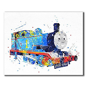 Thomas and Friends Watercolor Train Prints - Set of 3 (8 inches x 10 inches) Wall Art Decor Photos - Thomas the Tank - Percy the Small Engine