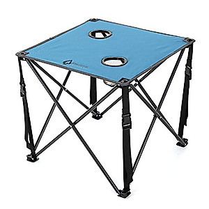 ARROWHEAD OUTDOOR 26” (66cm) Heavy-Duty Portable Camping Folding Table, 2 Cup Holders, Compact, Square, Carrying Case Included, Steel Frame, High-Grade 600D Canvas, USA-Based Support