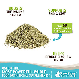 Raw Paws Organic Kelp for Dogs & Cats, 8-oz - Iodine Rich for Thyroid, Digestive & Immune Health - Seaweed Powder for Dogs, Sea Kelp for Cats, Kelp Supplement for Dogs, Dried Kelp Powder for Dogs