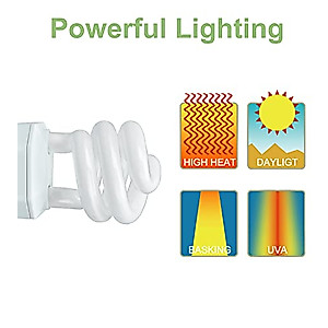 BOEESPAT UVB Reptile Light 10.0, 23W Desert UVA UVB Bulb for Reptiles, Compact Desert Terrarium Lamp, Reptile UVB Light Bulb for Bearded Dragon, Lizard, Tortoise, Snake, Gecko