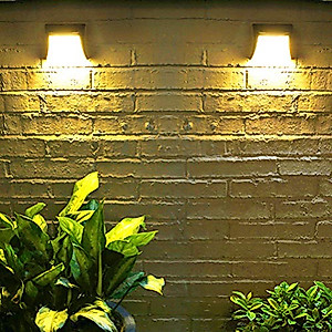 BESPORTBLE 2PCS Solar Powered Stair Light Water Resistant LED Warm Light Step Fence Lamp Landscape Decorative Lamps for Home Garden Patio Yard