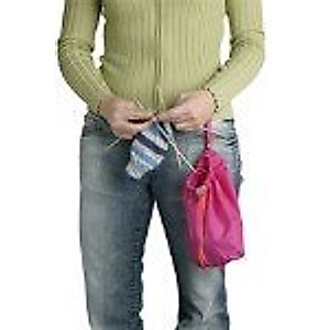 Blue Small GoKnit Pouch Project Bag w/ Loop & Drawstring