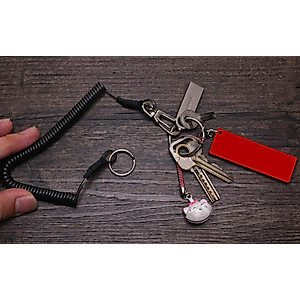 Mini Skater Fishing Coil Lanyard Fishing Tool Retractable Plastic Safe Rope Wire for Securing Fishing Pliers, Kayak, Surfing, Boating and Wading,1Pcs (Spiral Length:6 inch)