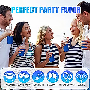 100 Pack Blank Beer Can Cooler Sleeves Soft Insulated Reusable Drink Cooler Bulk Collapsible Sublimation Can Cooler Sleeves for Wedding Party Supplies (Royal Blue)