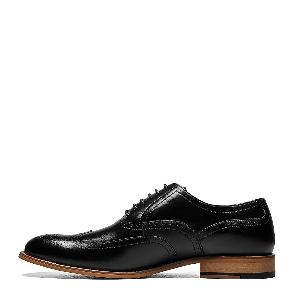 STACY ADAMS mens Dunbar - Wingtip Oxford, Black, 11.5 US