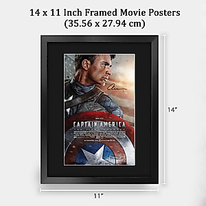 HWC Trading Framed 11" x 14" Print - Captain America Movie Poster Chris Evans Signed Gift Mounted Printed Autograph Film Gifts Photo Picture Display