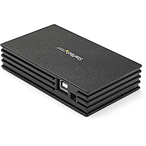 StarTech.com 4 Port Compact Black USB 2.0 Hub - Bus-powered or with Included Power Adapter - Portable Mac/PC laptop hub, TAA (ST4202USB)