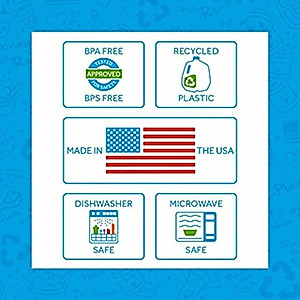 Re-Play Made in USA 2pk Straw Cups with Reversible Straws | Eco Friendly Recycled HDPE Cup Base - Virtually Indestructible | Bright Pink, Orange