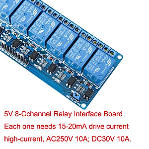Lystin 8 Channel DC 5V DC 230V Relay Module Control Board with Optocoupler for UNO R3 MEGA 2560 1280 DSP ARM PIC AVR TTL Logic STM32 Raspberry Pi