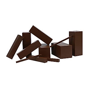 Montessori Toys for 3+ Year Old Wooden Brown Stairs Stacked Arrangement Ladder Blocks Development Sensory Toys Montessori Preschool Learning Math Baby Games Educational Toys(10 Piece Set)