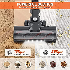 NEQUARE Cordless Vacuum Cleaner,10-in-1 Lightweight Stick Vacuum 25KPA Strong Suction 280W Brushless Motor,45Min Runtime 2500mAh Battery,Handheld Vacuum Cleaner 1.3L Dust Cup&LED Head for Floor Carpet
