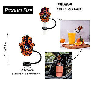 Silicone Evil Eye Straw Covers Cap 10 Pcs Reusable Drinking Straw Tips Lids Cute Straw Topper Dust-Proof Straw Plugs for 1/4inch(6-8mm) Straw Tips For Outdoor Home Kitchen Party Decor (Evil Eye)