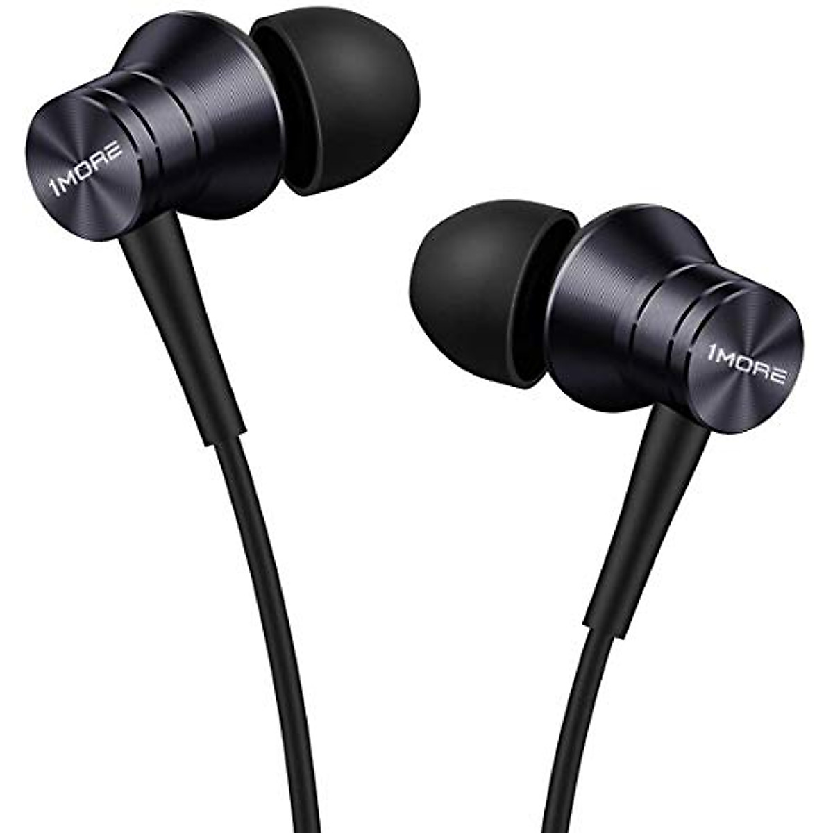 1MORE Piston Fit in-Ear Earphones Fashion Durable Headphones with 4 Color Options, Noise Isolation, Pure Sound, Phone Control with Mic for Smartphones/PC/Tablet - Black