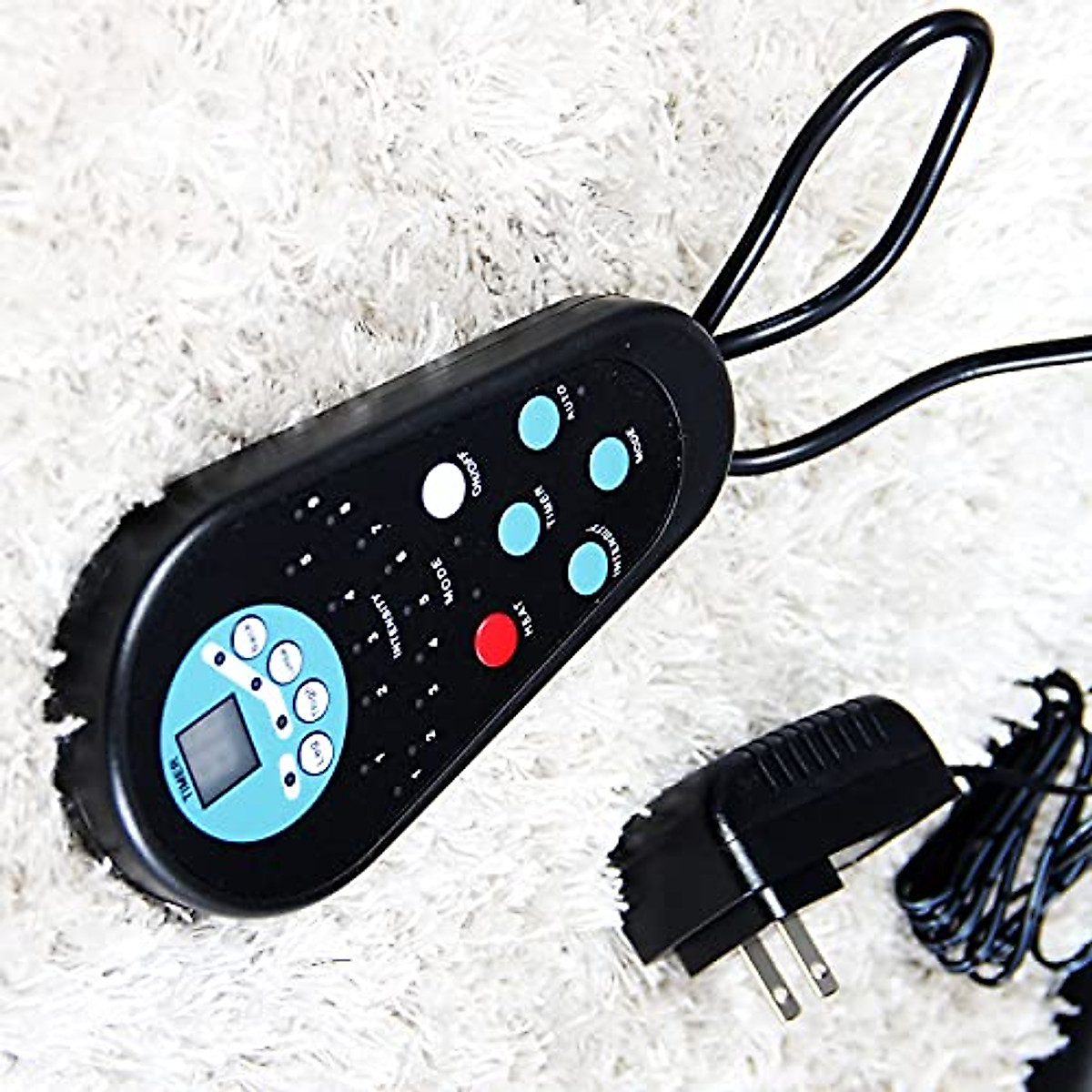 JC HOME Drammen Massaging Leather Recliner and Ottoman with Leather-Wrapped Base, Black