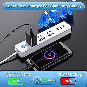 Type C Charger, 2 Pack 45W USB C Wall Charger Super Fast Charging Block & 6ft C Cable for Samsung Galaxy S22 Ultra/ S22+/S22, Note 10+/Note 20/S21/S10/S9, Galaxy Tab S7/S7+/S8/S8+/S8 Ultra,PPS Charger