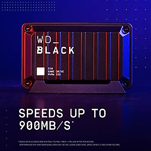 Western Digital 2TB D30 Game SSD - Portable External Solid State Drive, Compatible with Playstation, Xbox, & PC, Up to 900MB/s - WDBATL0020BBK-WESN